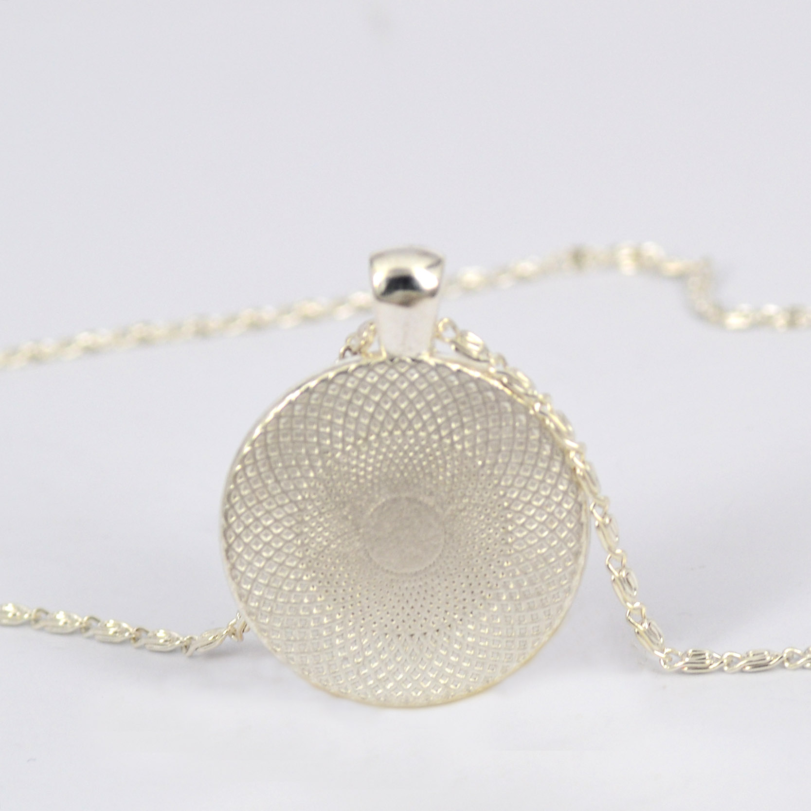 Cosmic Explosion Figure Pendant Glass Cabochon Necklace,silver Plated ...